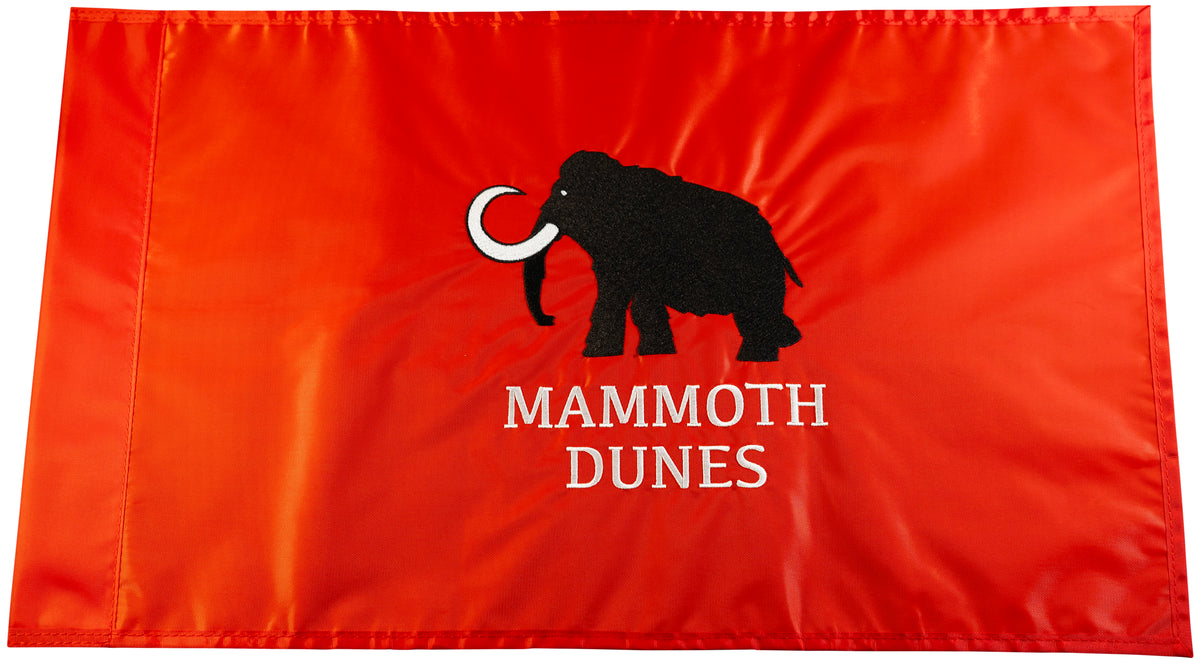 Mammoth Dunes Official Embroidered Red Pin Flag – Patron Gear