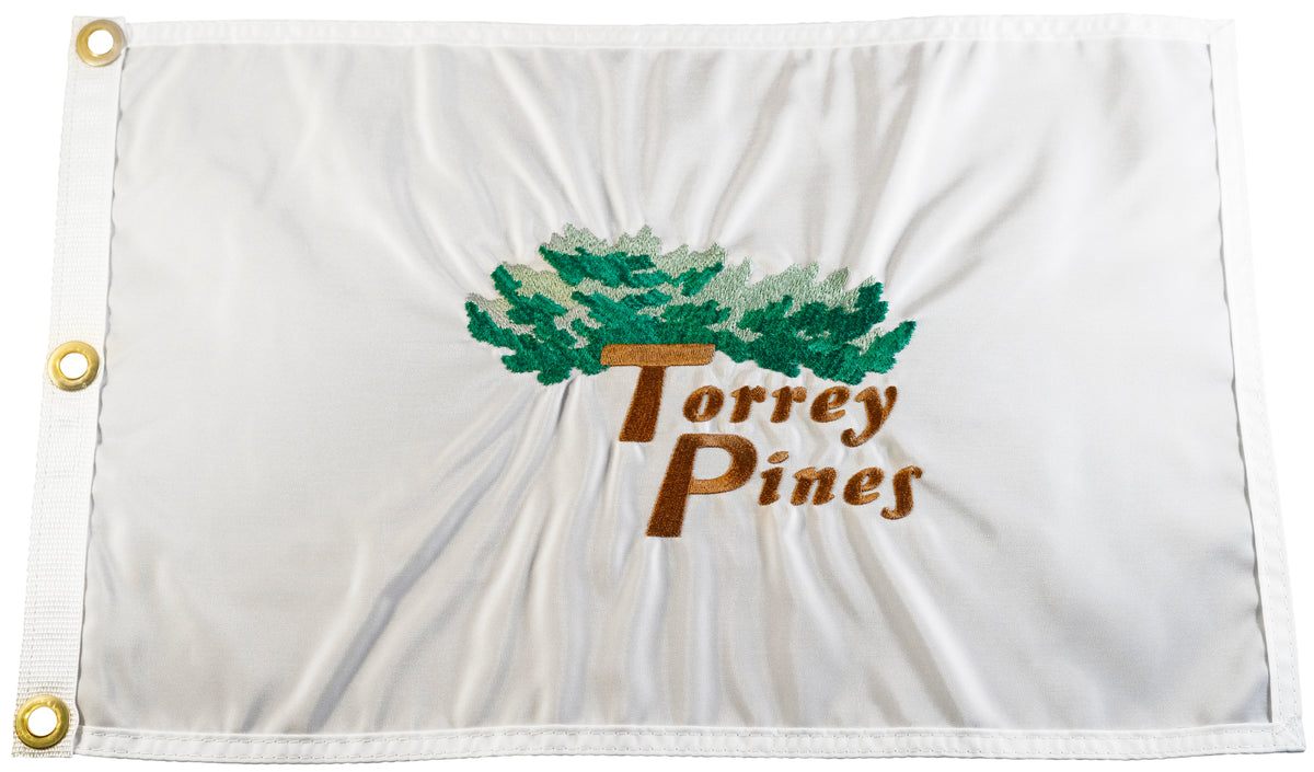 Torrey Pines Official Embroidered White Pin Flag – Patron Gear