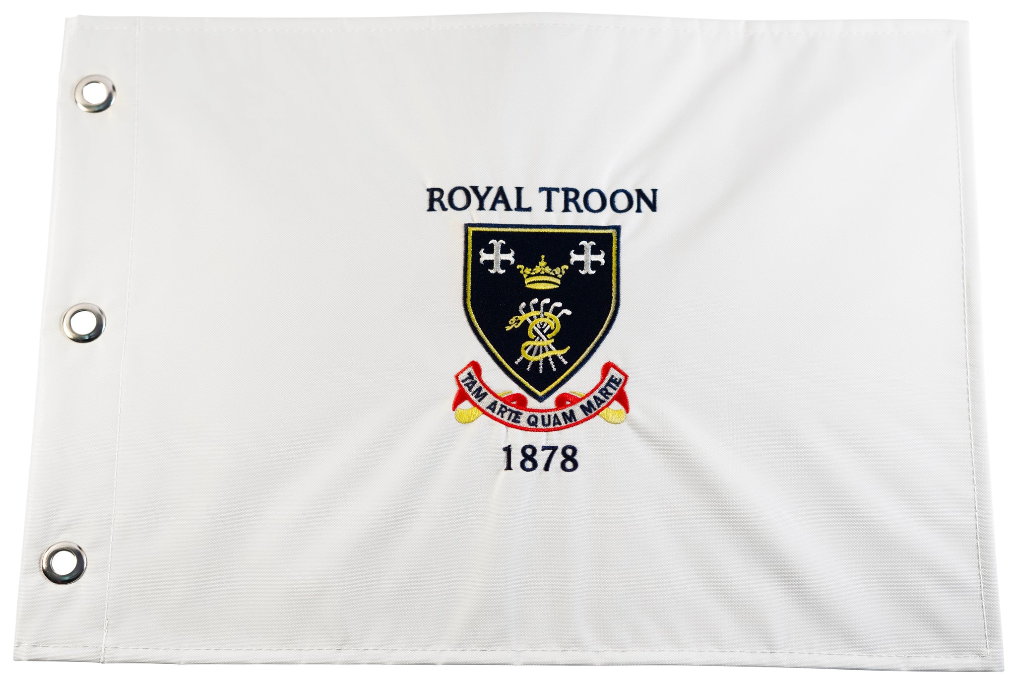 Royal Troon Golf Club Official Embroidered White Pin Flag – Patron Gear
