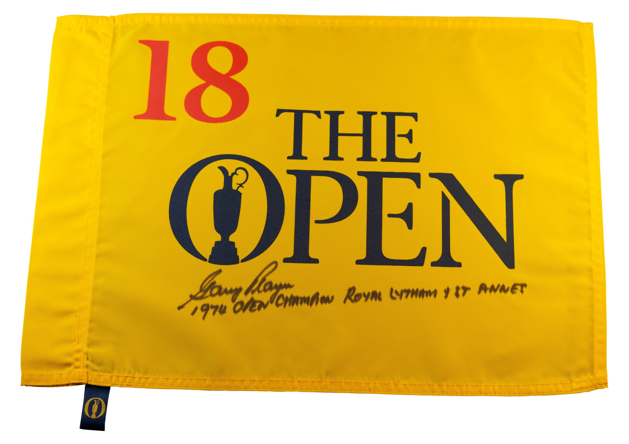 Gary Player Signed Undated (British) Open Championship Pin Flag - Insc ...