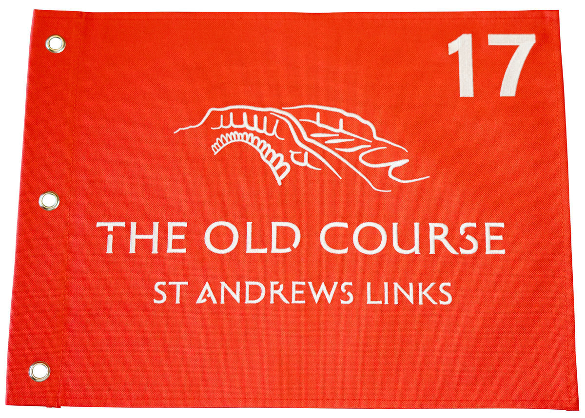 St Andrews Official Red Road Hole 17 Embroidered Pin Flag – Patron Gear