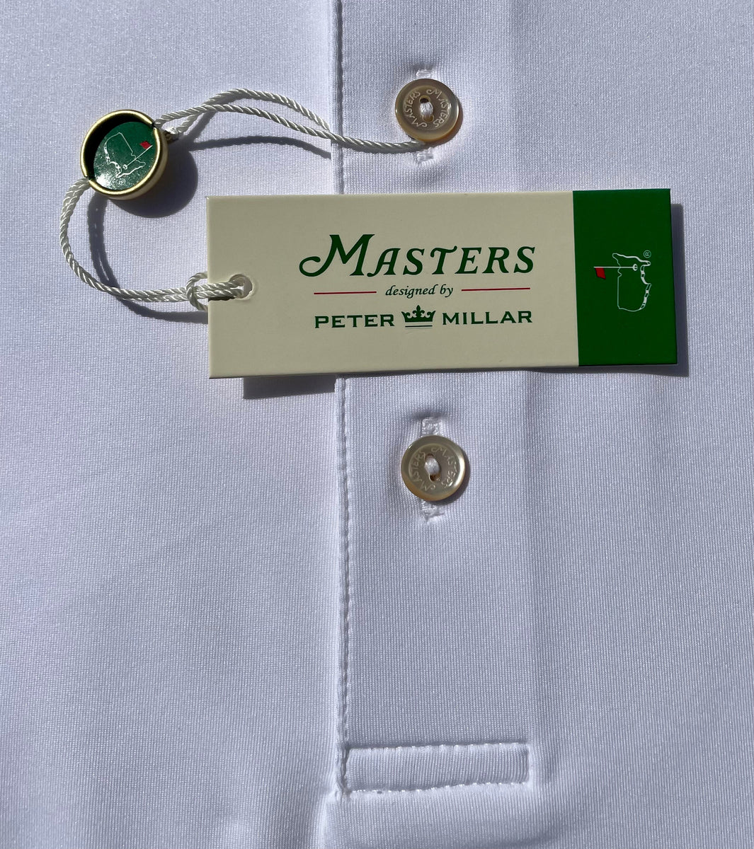 Masters Peter Millar White Solid Men's Polo Shirt (Size: Medium ...