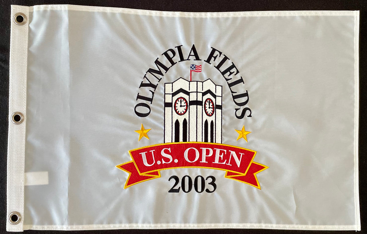 2003 US Open Official Embroidered (Red) Pin Flag - Olympia Fields Coun ...