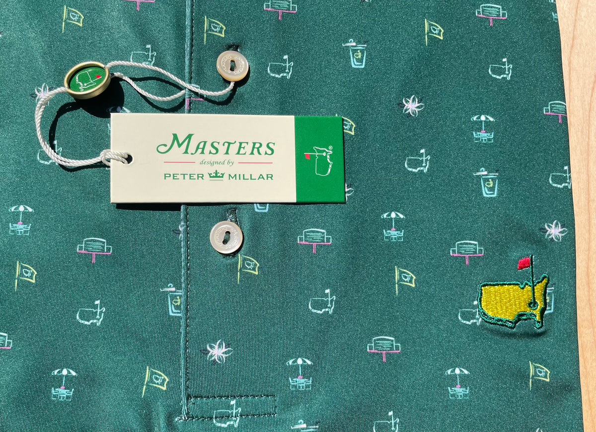 Masters Peter Millar Green Icons Print Men's Polo Shirt (Size: Large ...